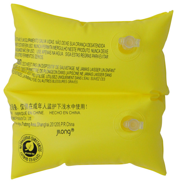 Yellow Inflatable Swimming Pool Arm Floats for Kids 3-6 Years, Set of 2 ...