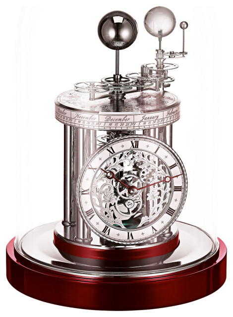 Hermle's ASTROLABIUM II Red Mantel Clock - Contemporary - Desk And ...