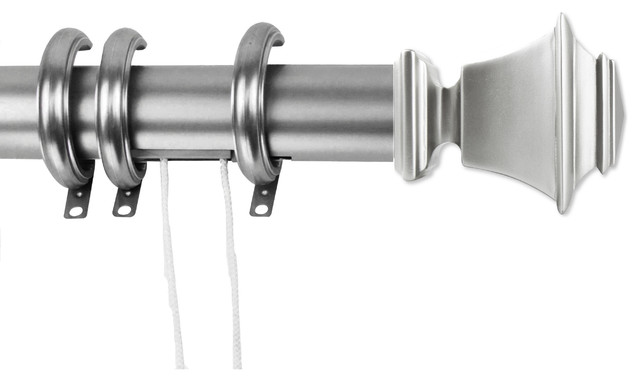 Lucent Decorative Traverse Rod With Rings 30"-48" Black - Traditional ...