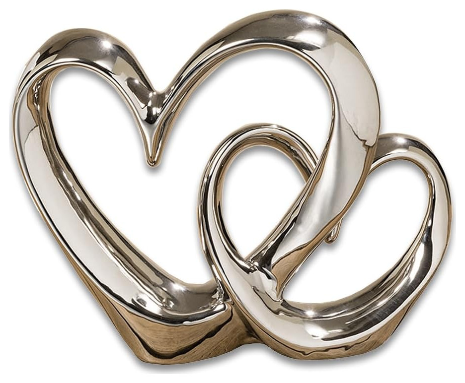 Eternity Double Heart Sculpture - Contemporary - Decorative Objects And ...