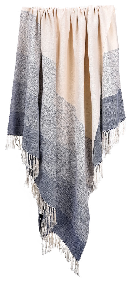 Marinero Striped Cotton Throws & Blankets, Large - Transitional ...