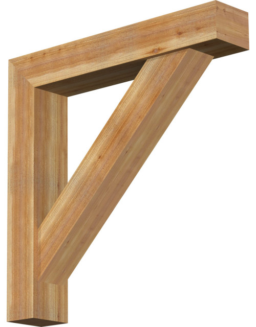 Traditional Block Rough Sawn Bracket w/ Offset Brace, 44"D x 44"H ...