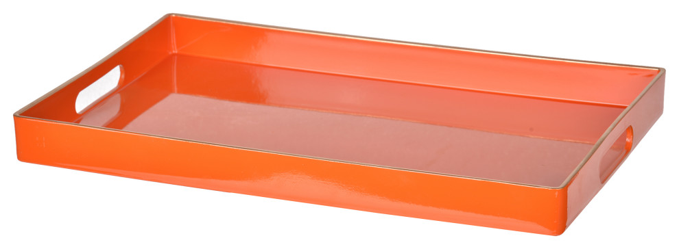 Orange Mimosa Rectangle Tray - Contemporary - Serving Trays - by R16 ...