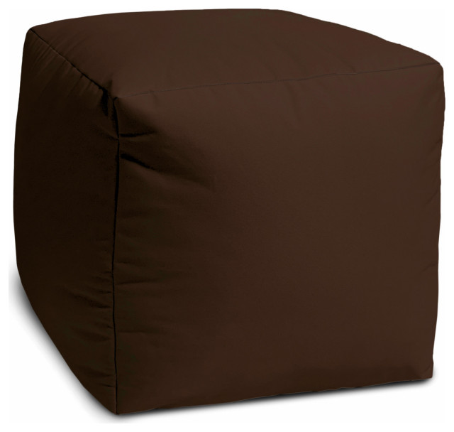 17 Cool Dark Chocolate Brown Solid Color Indoor Outdoor Pouf Ottoman ...