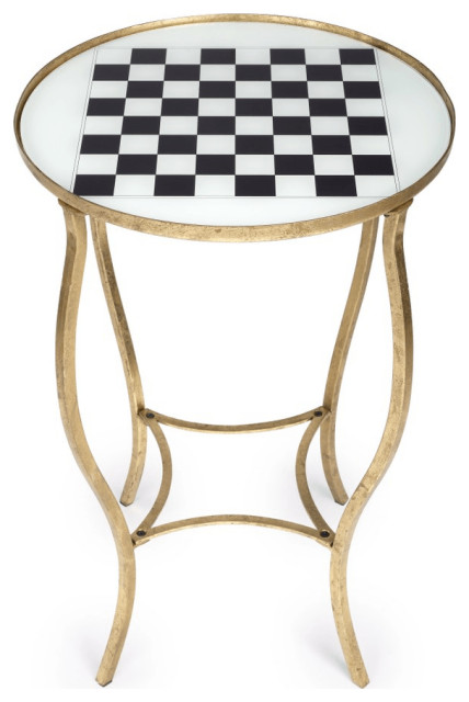 Antique Gold Black And White Game Table - Contemporary - Game Tables ...