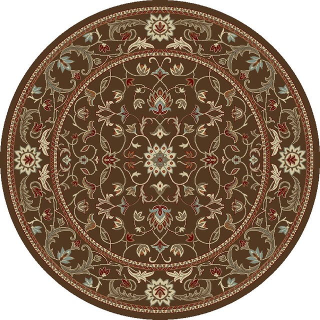 Flora Brown 5'3 Round, 7'10 Round - Traditional - Area Rugs - by ...