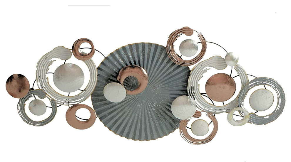 Abstract Floating Circles Wall Art Sculpture - Contemporary - Metal ...