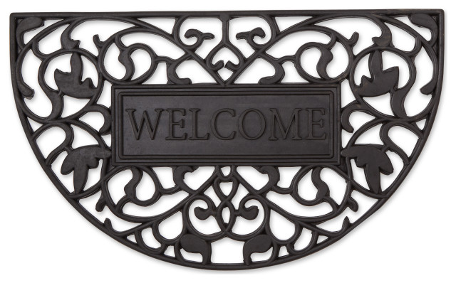 Gold Painted Double Ring Rubber Doormat - Doormats - by VirVentures | Houzz