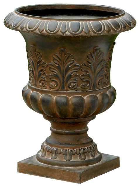 Classic Rustic Urn Planter (Bronze Finish) - Victorian - Outdoor Pots ...