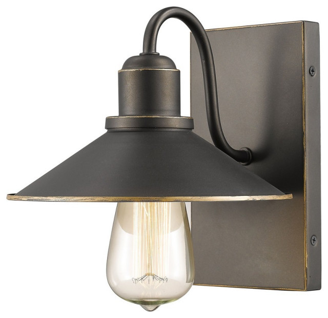 1 Light Wall Sconce, Utilitarian Style, 9.25"Wx8.25" - Industrial ...