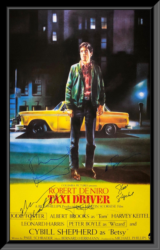 Taxi Driver cast signed movie poster, 27x40 inches - Contemporary ...