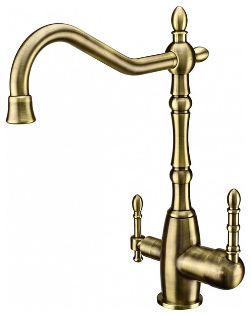 Rochefort Deck Mounted Antique Bronze Dual Handle Bathroom Faucet ...