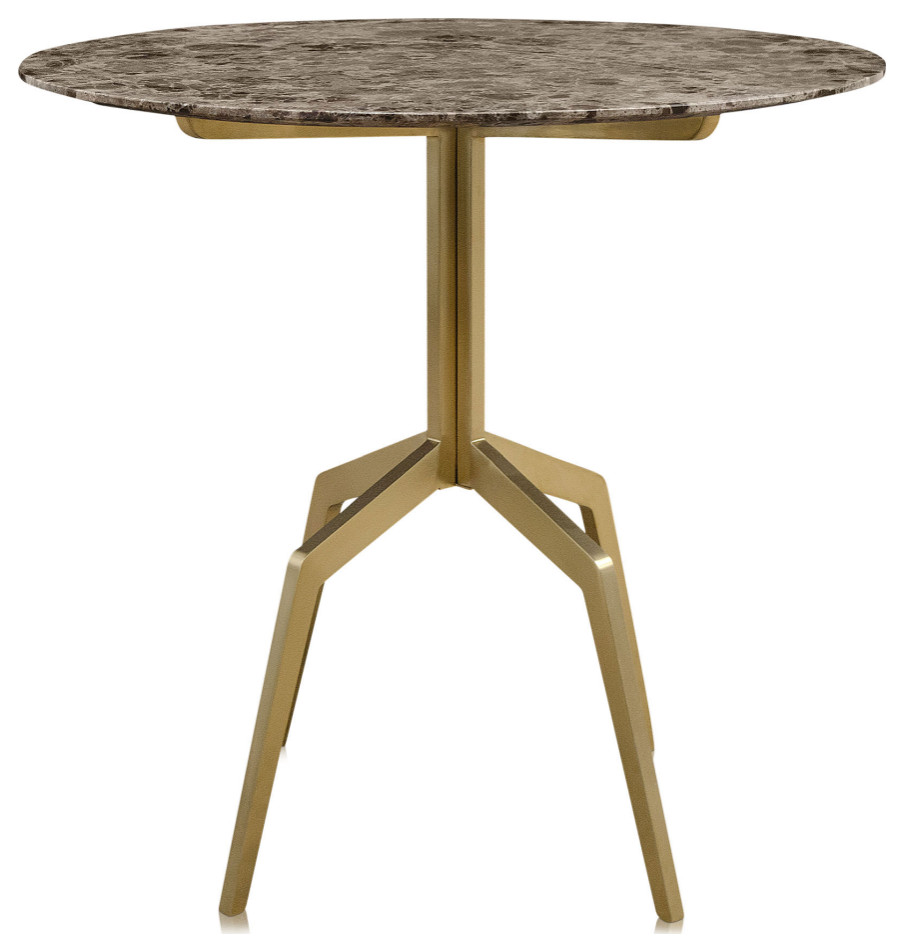 Brown Marble Round Dining Table, Versmissen Razor, Small - Contemporary ...