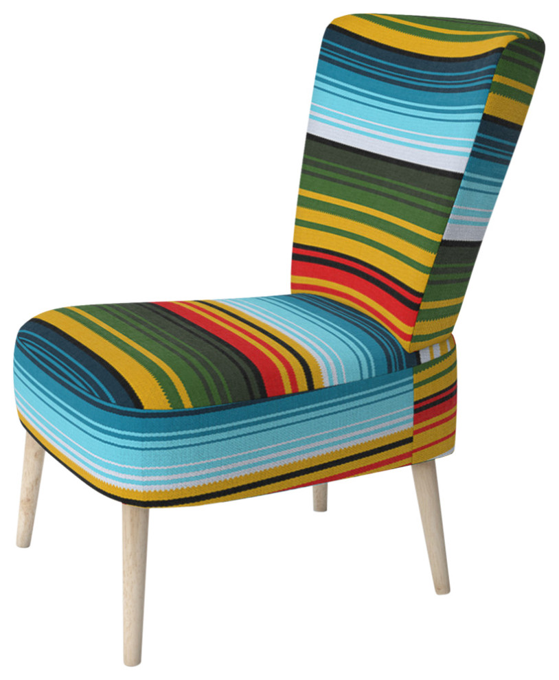 Multicolor Grunge Striped Chair - Midcentury - Armchairs And Accent ...