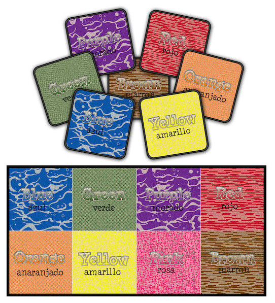 Flagship Carpets FE264-STA Bilingual Colors, Set of 16 Educational Rug ...