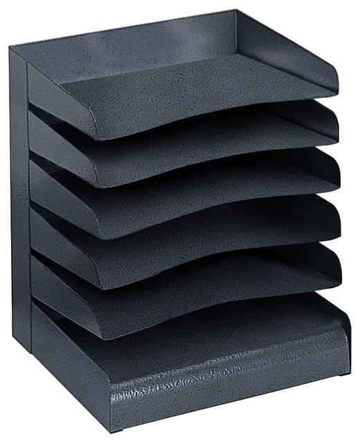 Safco Black Six Tier Steel Desk Tray - Contemporary - Desk Accessories ...
