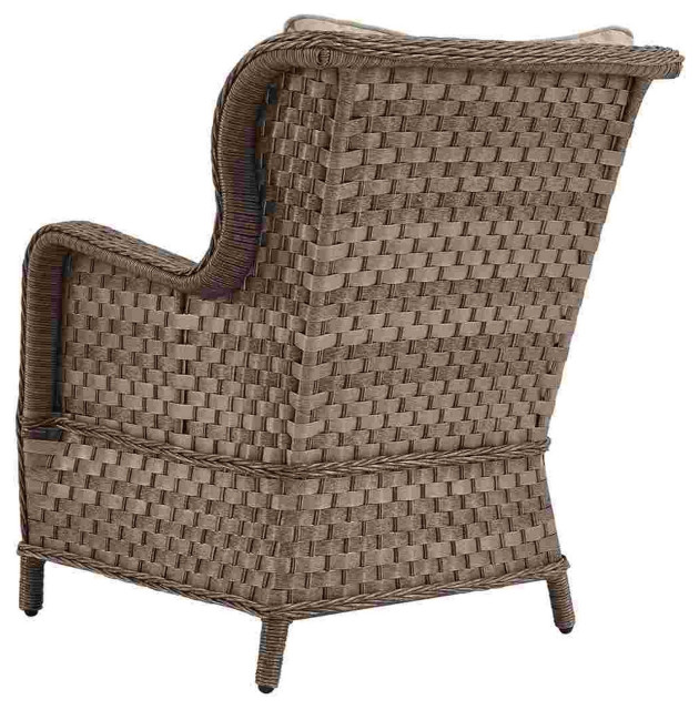 Benzara BM262985 S/2 Lounge Chair With Woven Wicker & Zipper Cushions ...