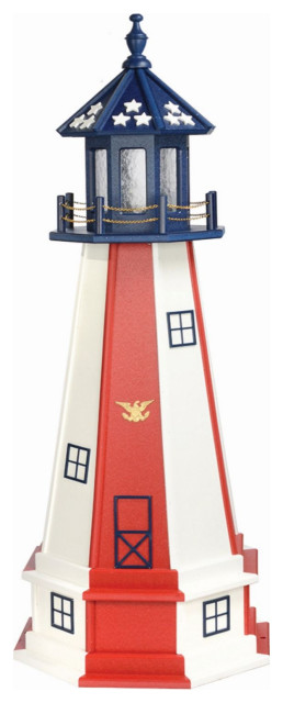 Alternating Lighthouse, 5 Foot - Beach Style - Garden Statues And Yard ...
