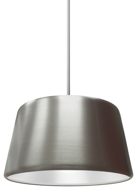 Pillbox 10" Pendant - Satin Nickel Interior - Integrated LED - Modern - Pendant Lighting - by ...