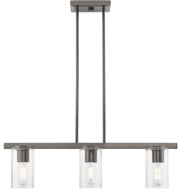3 Light Linear Chandelier In Contemporary Style-14.75 Inches Tall and 4 ...