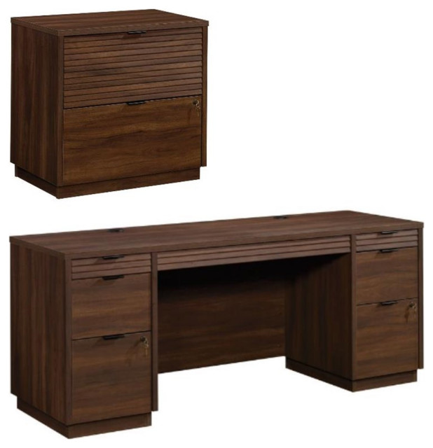 Home Square 2-Piece Set with Credenza Desk & 2-Drawer Lateral File ...