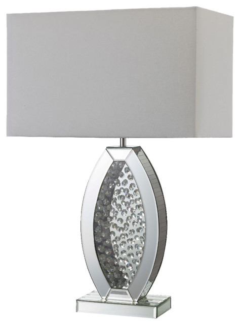 Contemporary Glass Table Lamp with Rectangular Shade - Contemporary ...