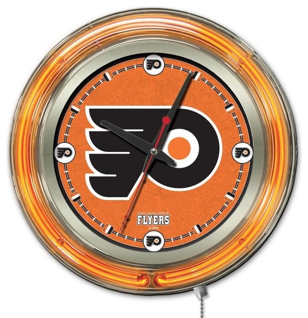 Philadelphia Flyers Neon Clock - Contemporary - Wall Clocks - by ...