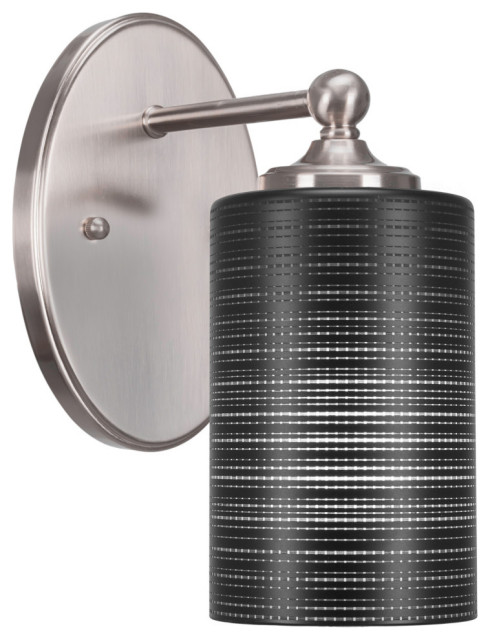 Capri 1-Light Wall Sconce, Brushed Nickel/Black Matrix - Transitional ...