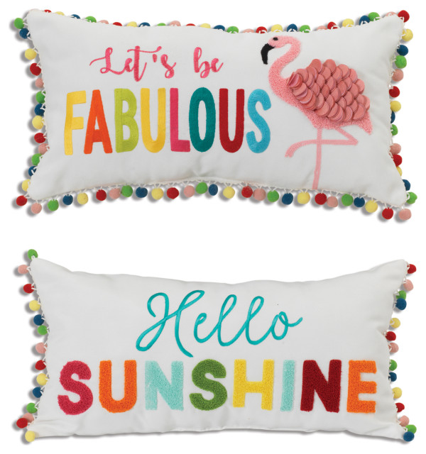 Set of 2, Assorted 20" Spring Pillows - Tropical - Decorative Pillows ...