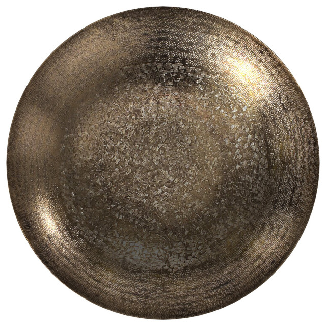 Deep Bronze Aluminum Tray and Wall Art With Chisel Texture Large ...