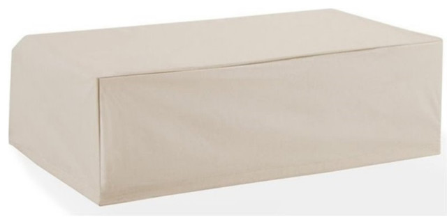 Crosley Furniture Fabric Outdoor Coffee Table Cover in Cream, 48" x 27 ...