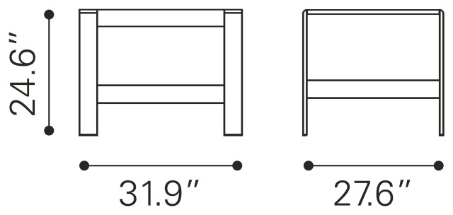 Cosmopolitan Arm Chair (Frame only) Brushed Aluminum - Contemporary ...