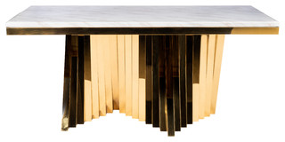 Waterfall Marble Top Dining Table - Contemporary - Dining Tables - by ...