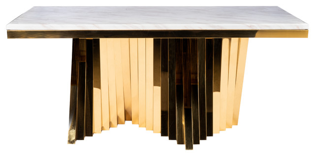 Waterfall Marble Top Dining Table - Contemporary - Dining Tables - by ...