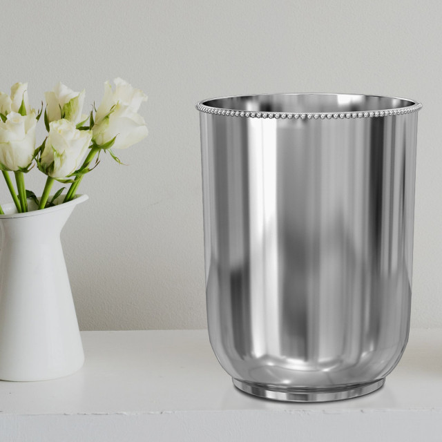 nu steel Chic Beaded Wastebasket, 7 Quart - Transitional - Wastebaskets ...