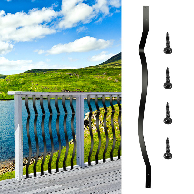 Deck Balusters Metal Deck Spindles 32.25inch Iron Stair Railing, 25 ...