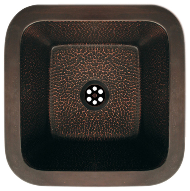 Square Drop-in/Undermount Sink,a Hammered Texture ,1 1/2" Center Drain ...