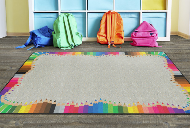 Flagship Carpets VA276-32A 6'X8'4" Colored Pencils Educational Rug ...