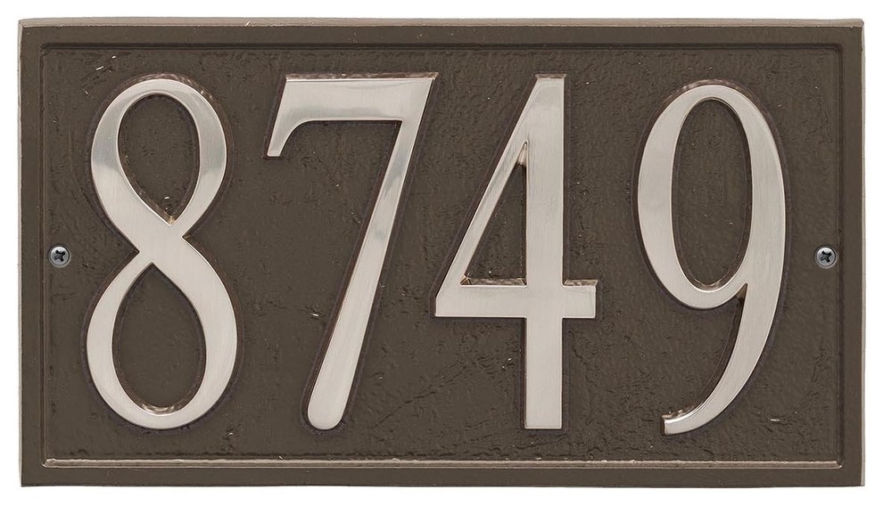 Custom Metal Address Plaque - Arched with Self-Stick Numerals ...