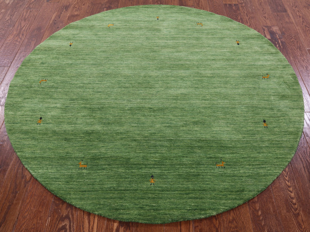 6' Round Persian Gabbeh Hand-Knotted Rug - Q15073, 6' 0" X 6' 0 ...