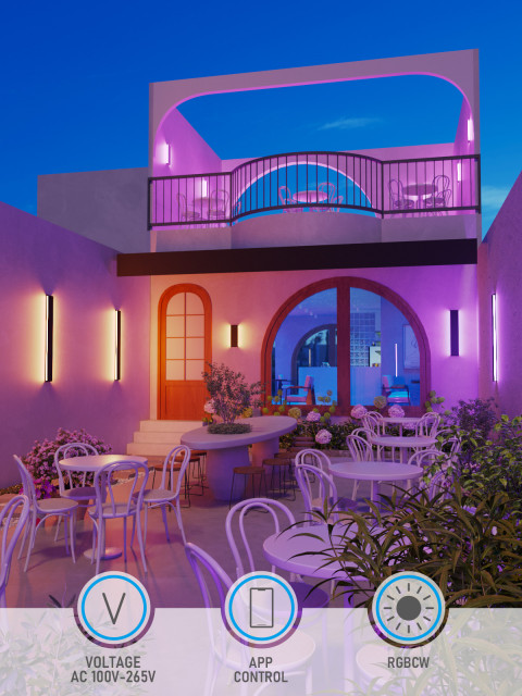 31.5" Smart WiFi LED Wall Sconce 30W,100-265V Color Changing - Modern ...