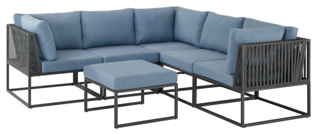 6-Piece Outdoor Cord Modular Sectional - Modern - Outdoor Lounge Sets ...