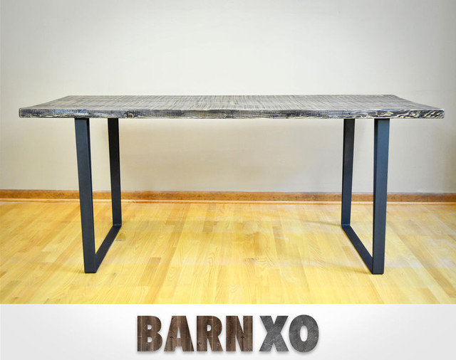 Salvaged Urban Wood Dining Table Scorched Stain Finish, 36x84x30 ...