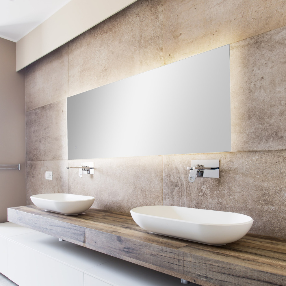 Nora Anti-Fog Front/Back-lit Bathroom Vanity Mirror, Touch Control ...