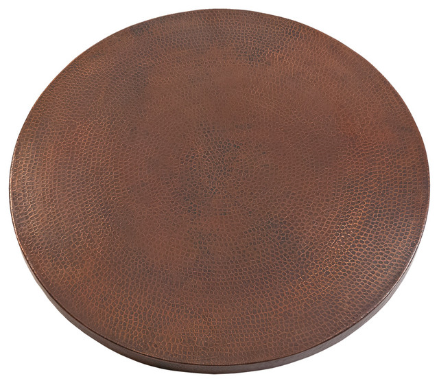 24" Round Hammered Copper Table Top - Transitional - Table Tops And ...