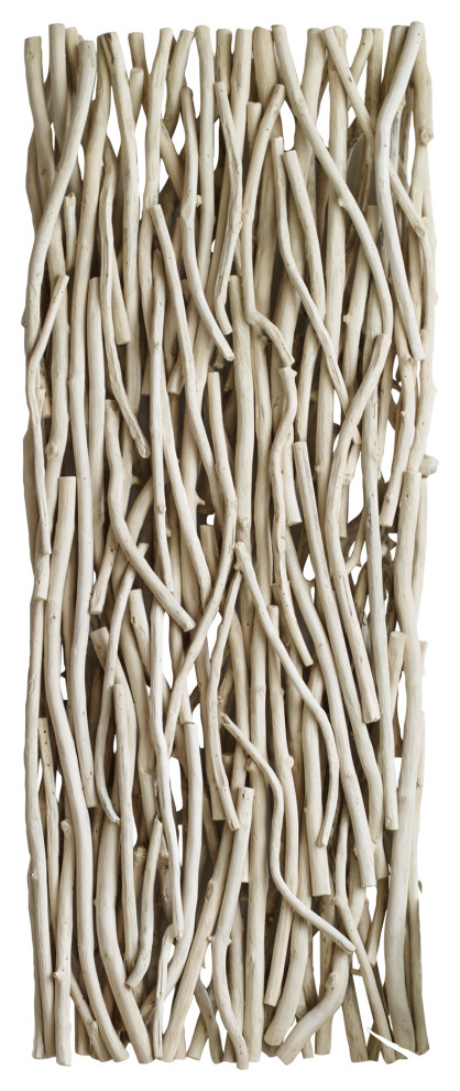 Gathered Teak Bleached Wood Wall Decor - Beach Style - Wall Accents ...