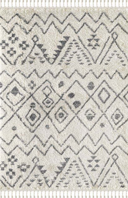 Abani Willow WIL100A Moroccan Tribal Print Black and Ivory Area Rug, 5. ...