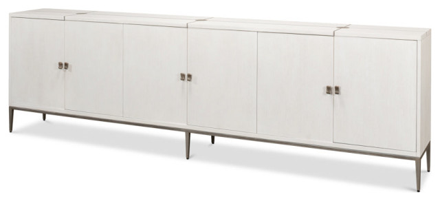 Extra Long Sideboard Buffet Barton Cabinet Working White - Transitional ...