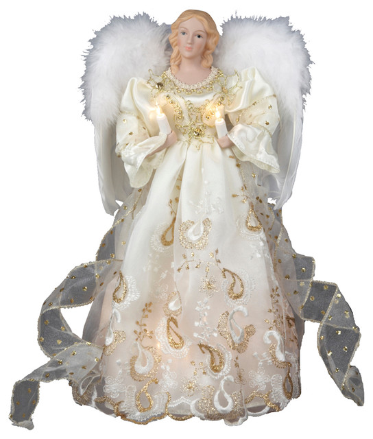 14" Gold Angel Treetop - Contemporary - Christmas Ornaments - by Kurt S ...
