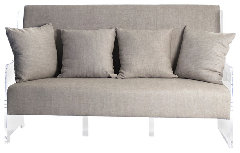 Acrylic Sofa, Natural Linen - Contemporary - Sofas - by HedgeApple | Houzz